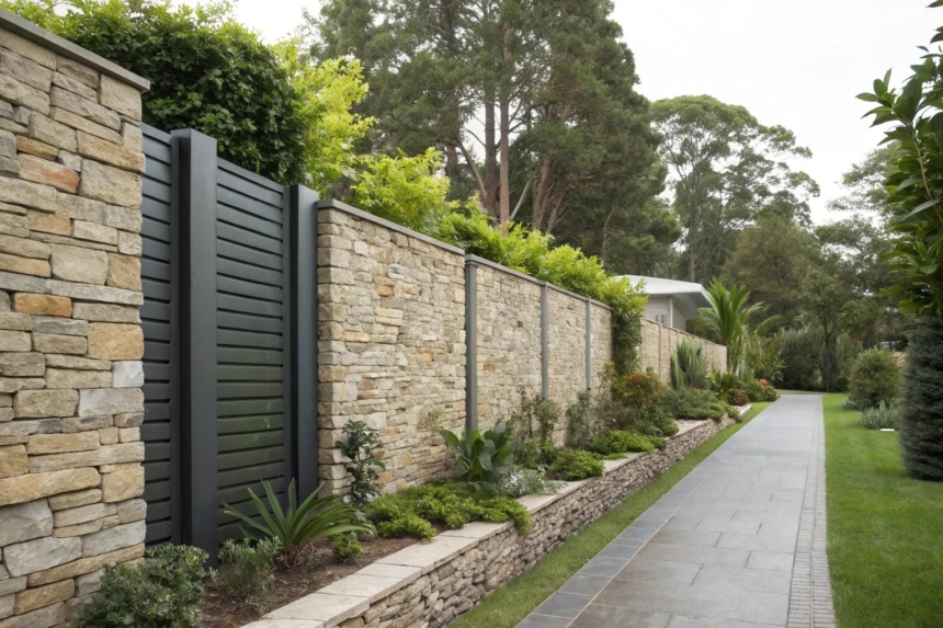17+ Stylish Modern Concrete Fence Design Ideas