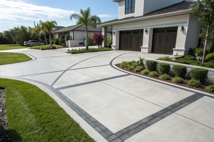 16+ Stylish Modern Concrete Driveway Ideas