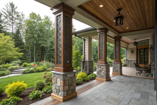 19+ Stylish Modern Front Porch Pillars Design Ideas