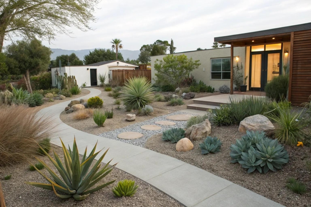 21+ Stunning Modern Front Yard Drought Landscaping Ideas