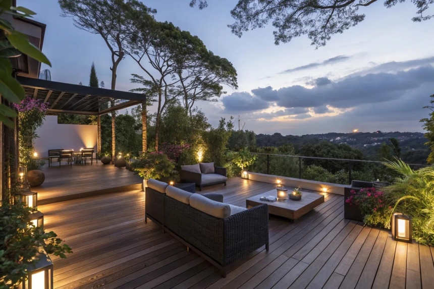 18+ Inspiring Backyard Deck Patio Combo Ideas