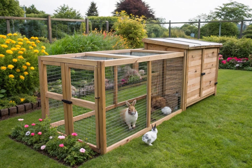 14+ Creative Outdoor Bunny Cages Ideas