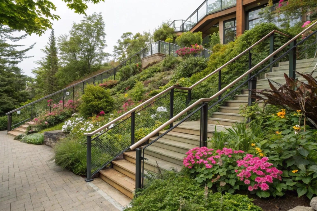 Surprising Outside Stair Railing Pictures