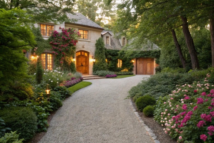 17+ Stylish Front Yard Driveway Ideas