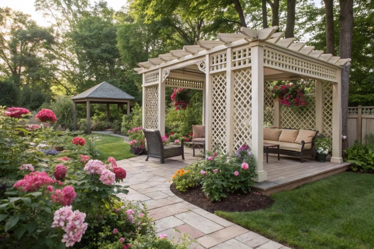 16+ Inspiring Pergola with Lattice Ideas