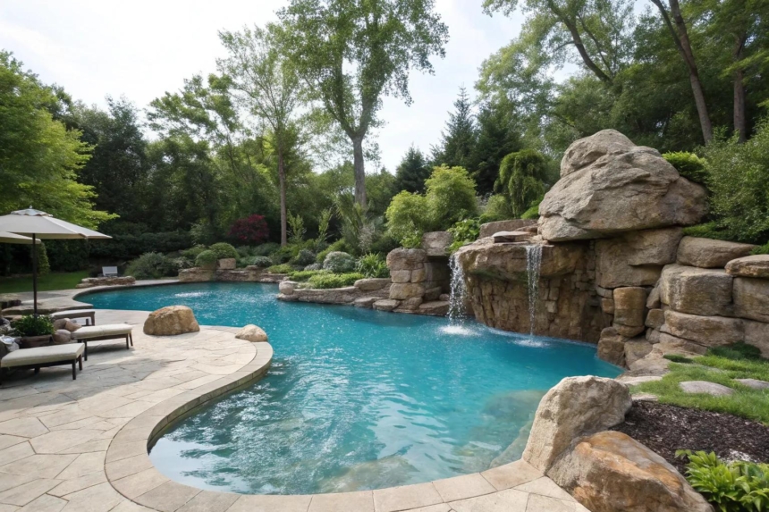 12+ Inspiring Pool Water Feature Ideas