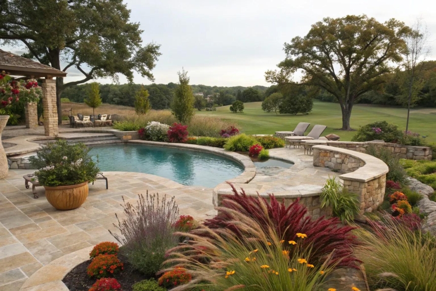 15+ Inspiring Pool with Grass Around Ideas