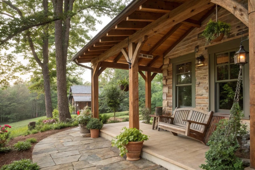 15+ Stunning Post and Beam Front Porch Ideas