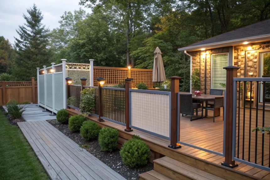 Elegant Privacy Deck Fence Photos