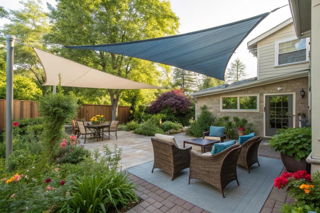 17+ Creative Triangle Sun Shade Ideas for Your Home