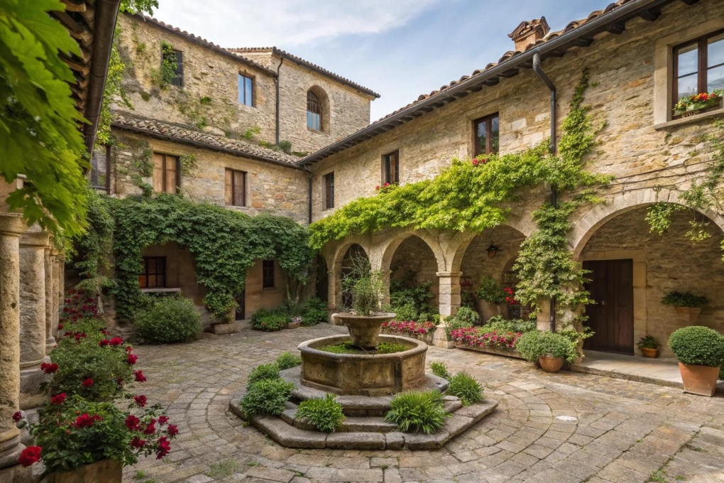 18+ Inspiring Tuscan Courtyard Ideas