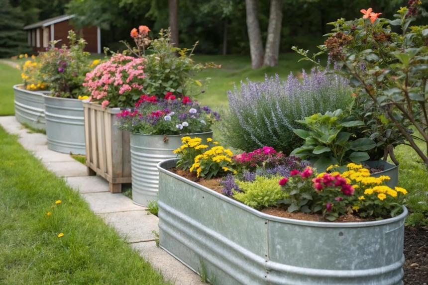 13+ Creative Water Trough Planter Ideas