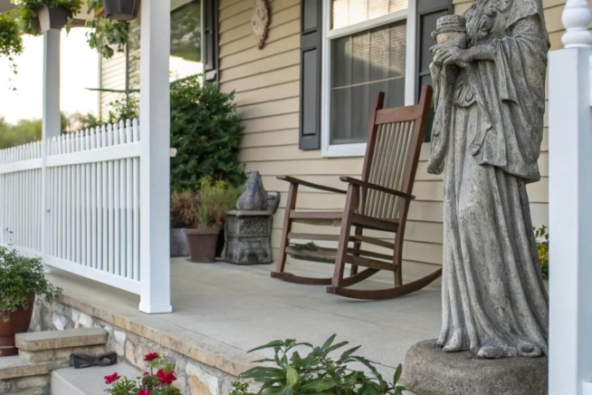 15+ Charming Front Porch Statue Ideas