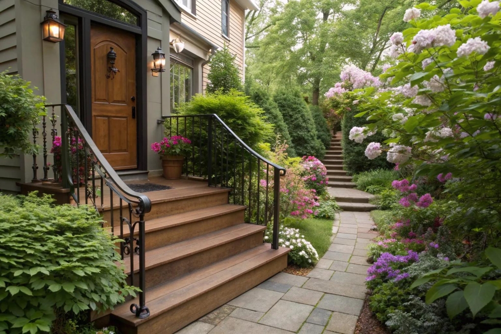 12+ Stylish Back Door Steps with Railing Ideas