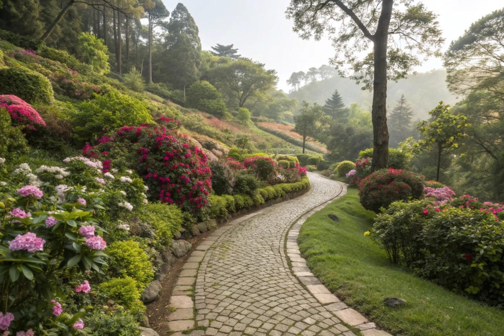 18+ Charming Cobblestone Walkway Ideas