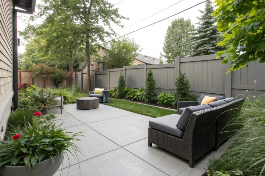 21+ Stylish Concrete Patio Ideas for Small Backyards