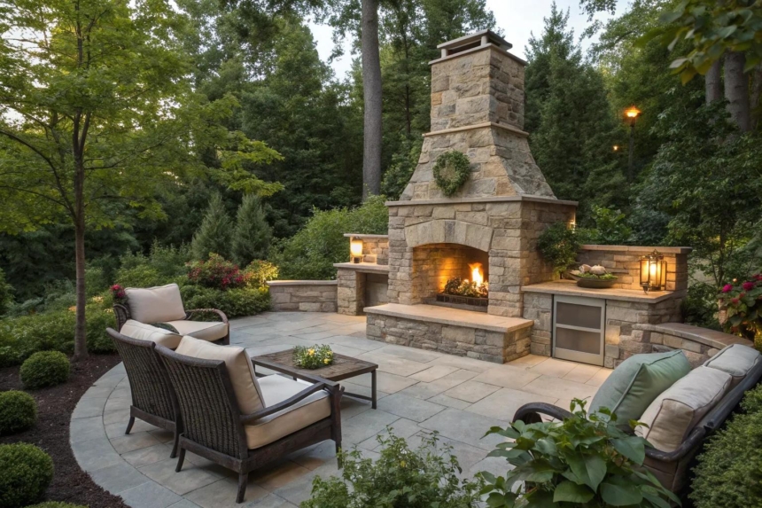 17+ Creative Small Outdoor Fireplace Ideas