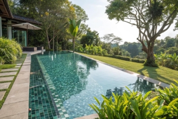 20+ Stunning Glass Pool Tile Ideas