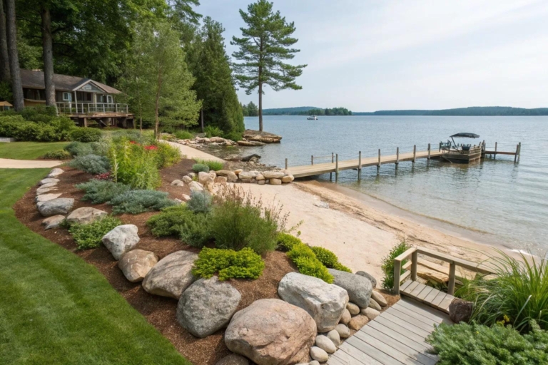 19+ Stunning Lake Beach Landscaping Ideas