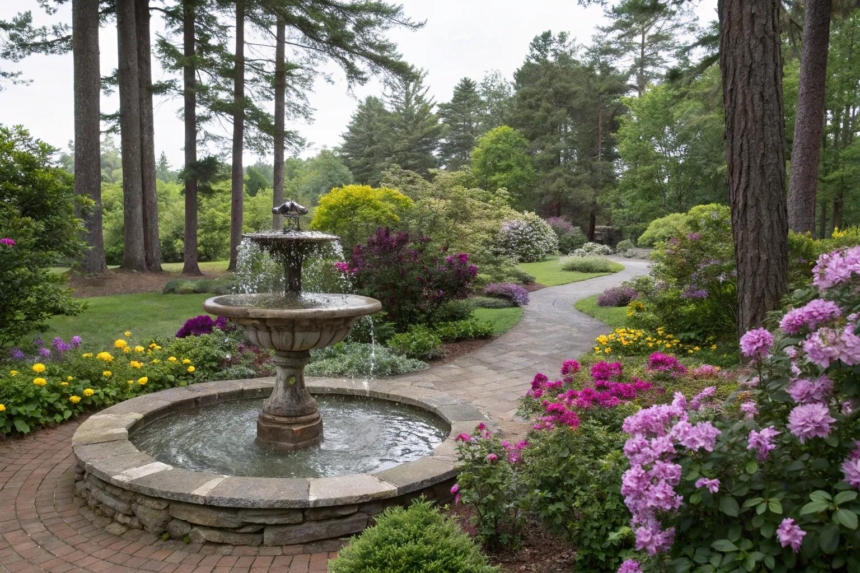 17+ Stunning Landscaping Ideas Around Fountains