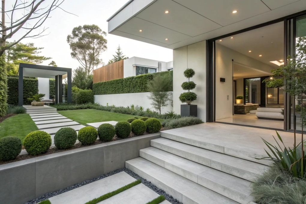 15+ Stylish Concrete Front Steps Design Ideas