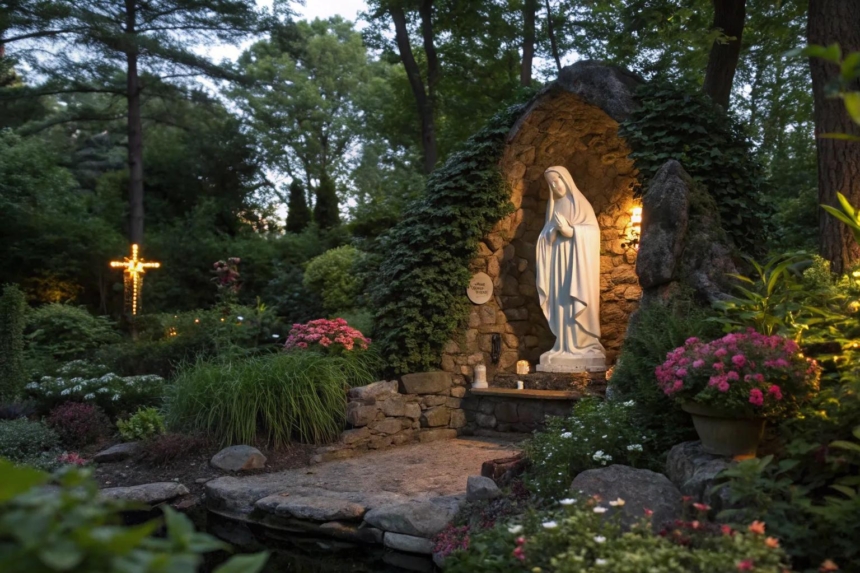 19+ Elegant Mother Mary Grotto Designs for Home