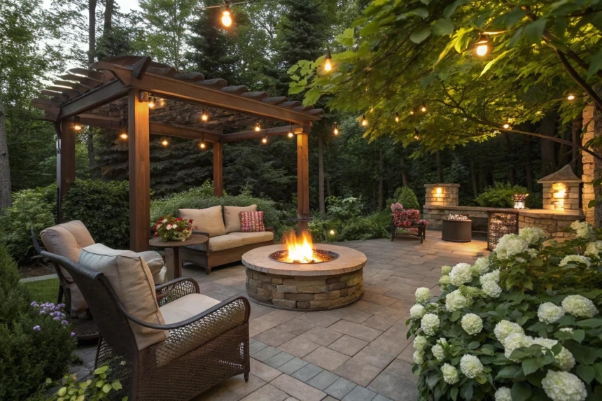 17+ Inspiring Patio Fire Pit Design Ideas