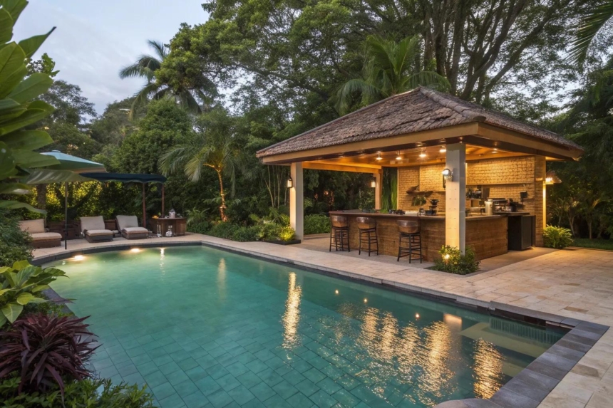 12+ Inspiring Pool with Swim-Up Bar Ideas