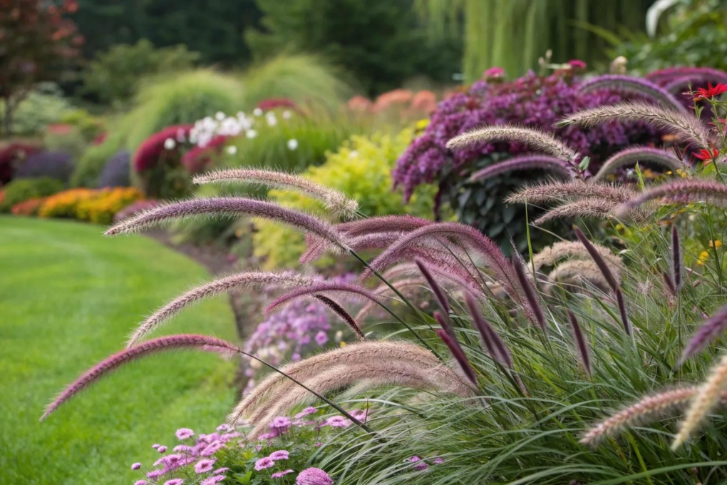 16+ Inspiring Purple Fountain Grass Landscaping Ideas