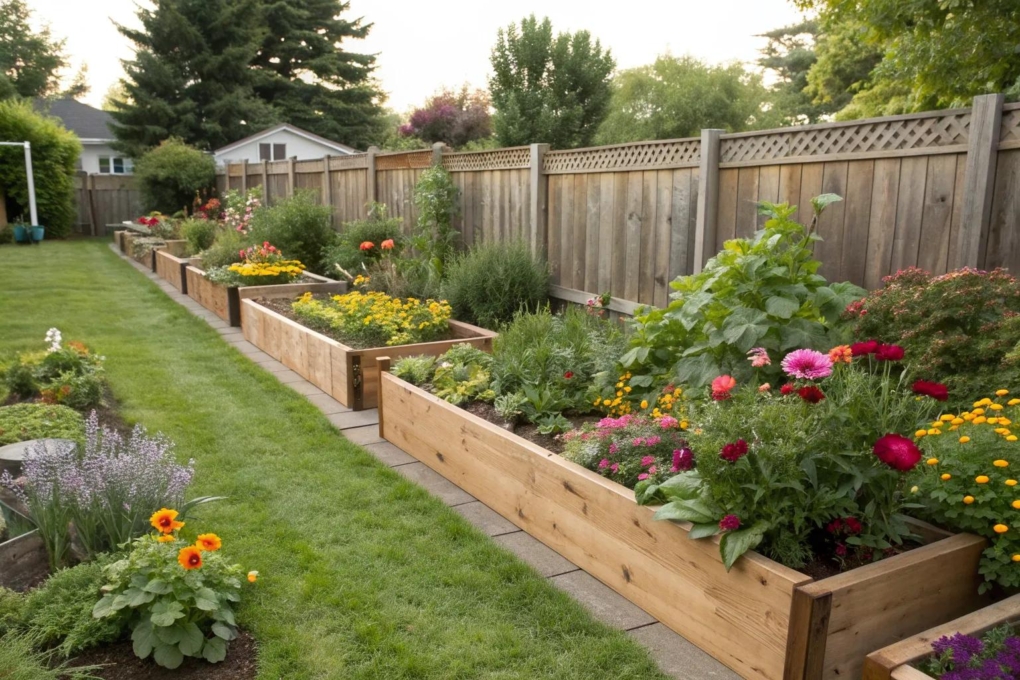 16+ Creative Raised Garden Bed Ideas for Fence Lines