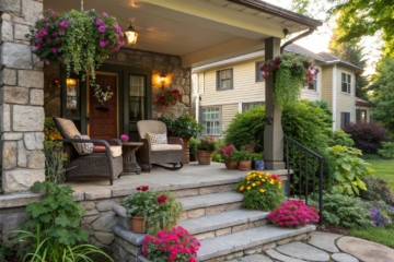 14+ Charming Small Stone Front Porch Ideas