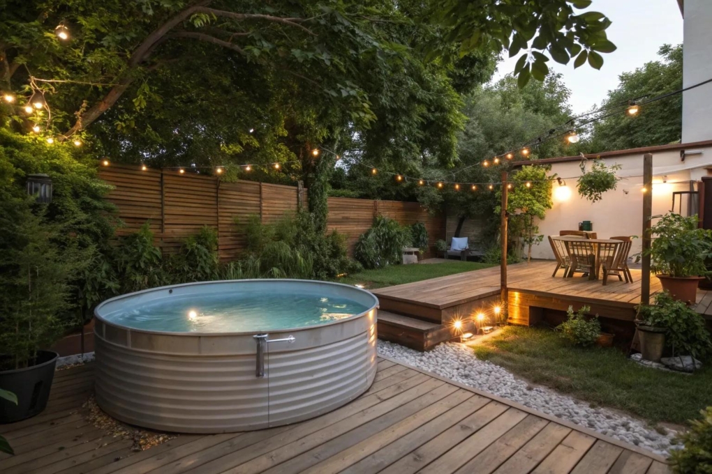 17+ Inspiring Stock Tank Pool Deck Ideas