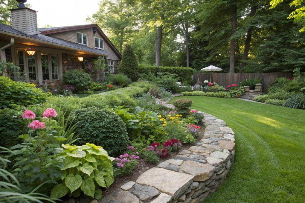 21+ Inspiring Stone Rock Border Edging Ideas