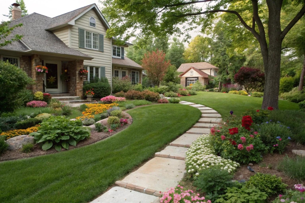 19+ Inspiring Suburban Front Yard Landscaping Ideas