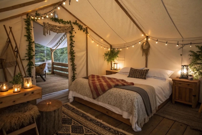 18+ Cozy Wall Tent Interior Ideas