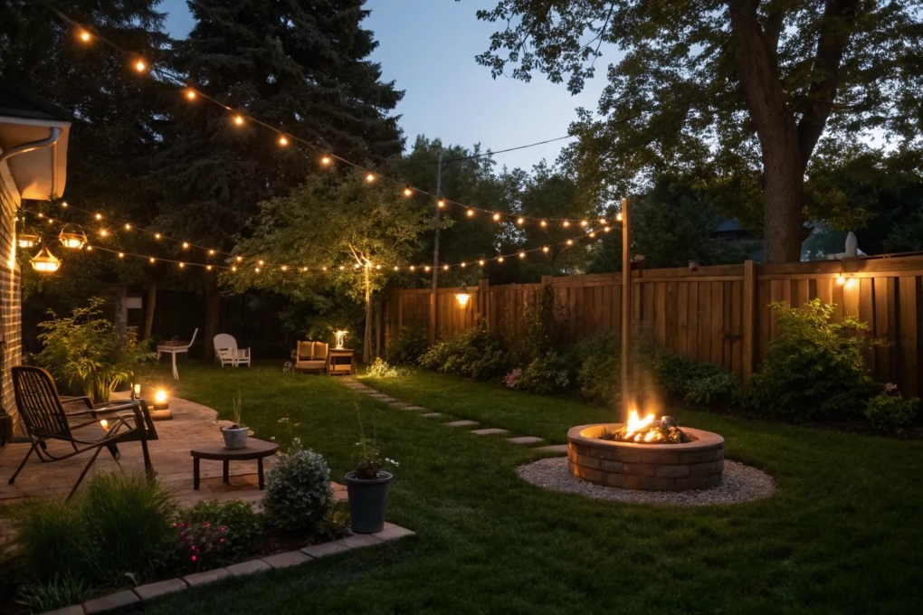 19+ Creative Backyard Fire Pit Lighting Ideas