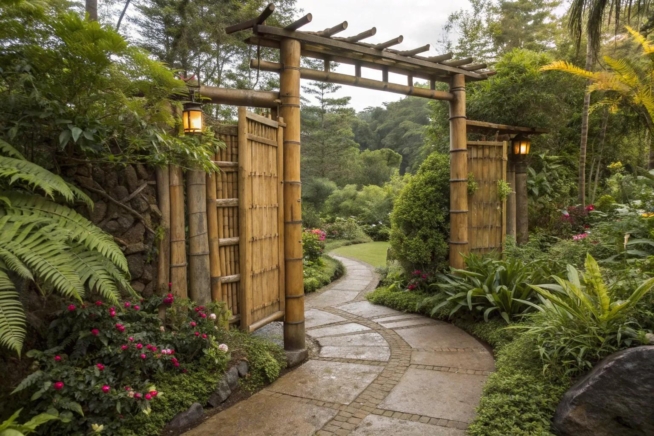 15+ Stunning Bamboo Gate Design Ideas
