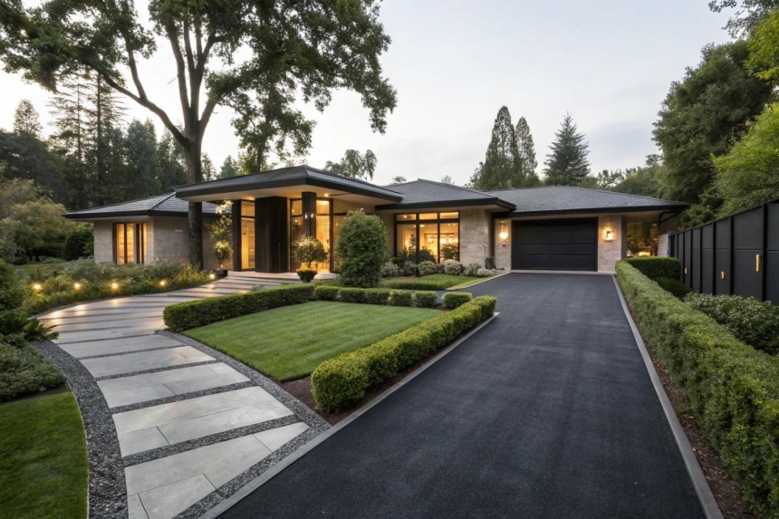 17+ Stylish Black Driveway Ideas for Modern Homes