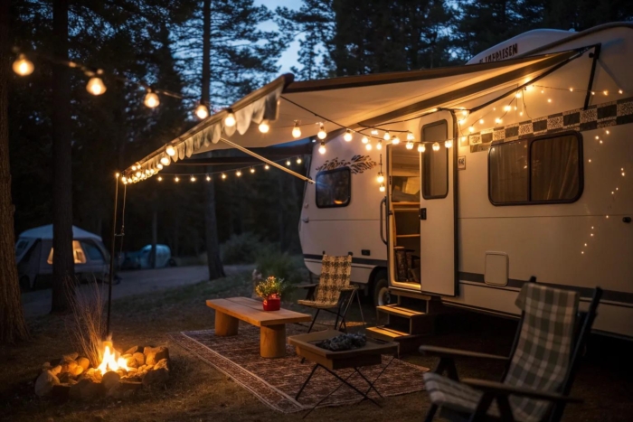 14+ Creative Camper Outdoor Lighting Ideas