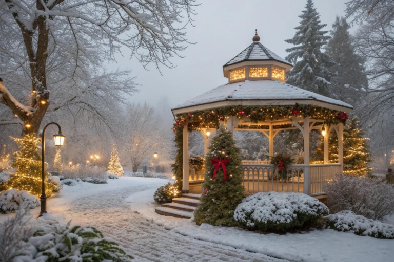 19+ Cozy Christmas Ideas to Decorate Your Outdoor Bench