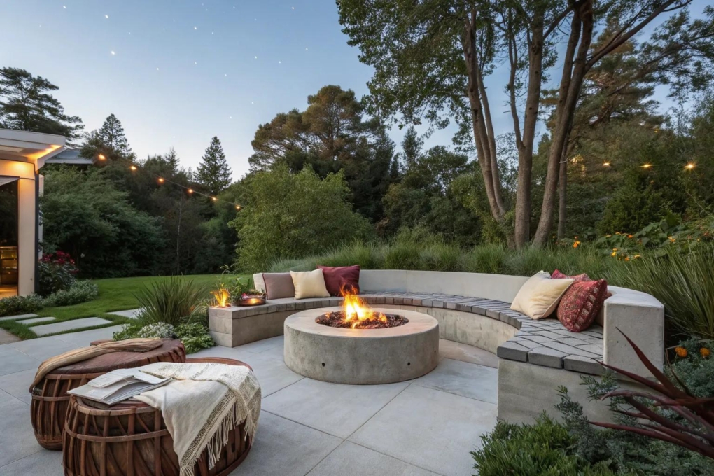 15+ Stunning Concrete Fire Pit Ideas for Your Backyard