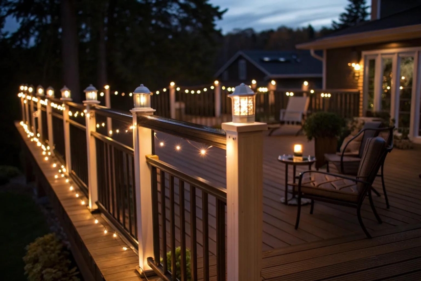 14+ Creative Deck Railing Lighting Ideas