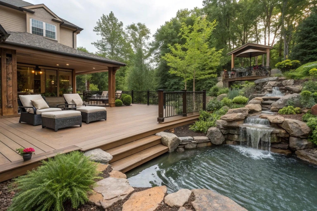 16+ Stunning Deck Ideas with Water Features