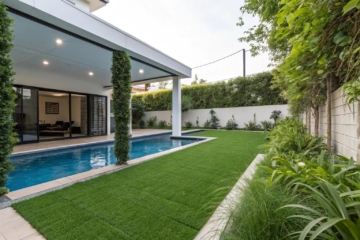 18+ Creative Fake Grass Ideas Around Your Pool