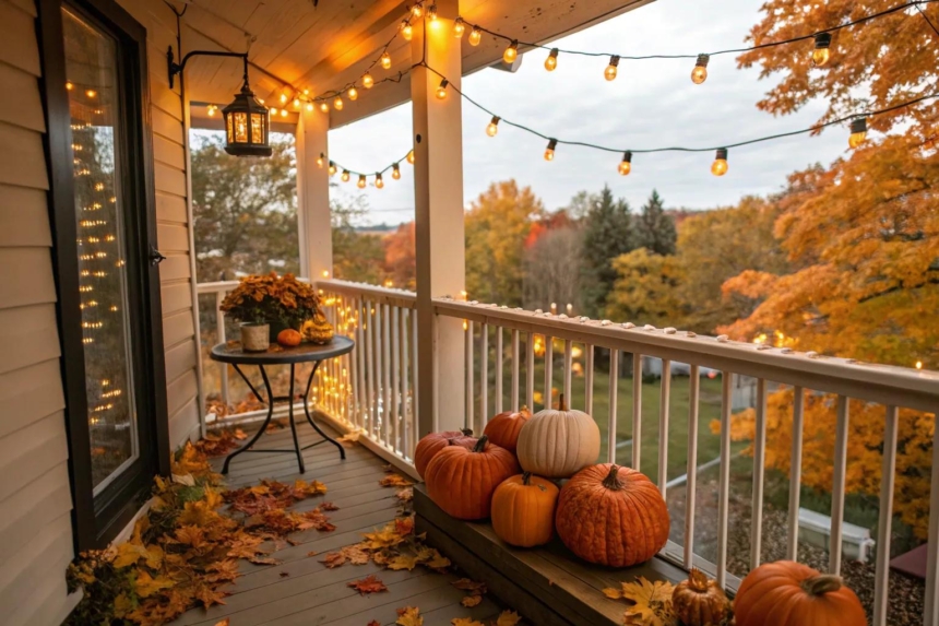 13+ Cozy Fall Balcony Decor Ideas