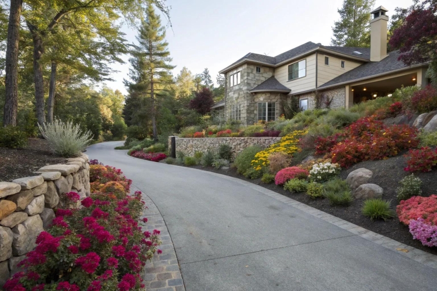 21+ Inspiring Landscape Ideas for Driveway Borders