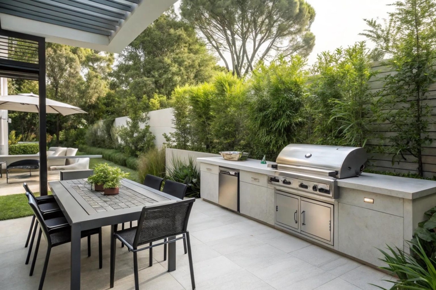 17+ Inspiring Modern Outdoor BBQ Area Ideas