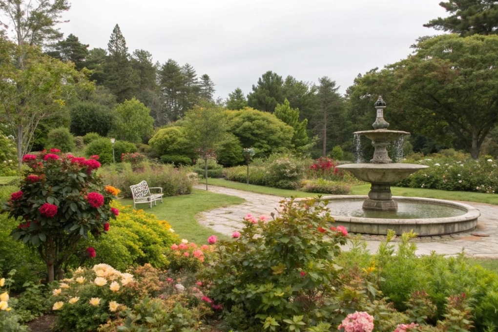 17+ Inspiring Plants Around Fountain Ideas