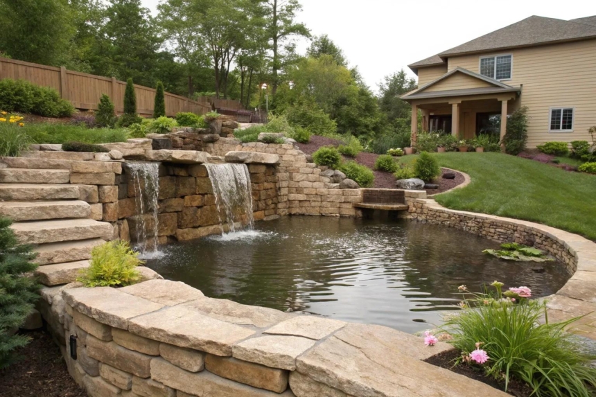 17+ Captivating Retaining Wall Waterfall Ideas