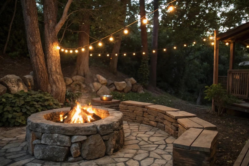 14+ Cozy Rustic Fire Pit Ideas for Your Backyard